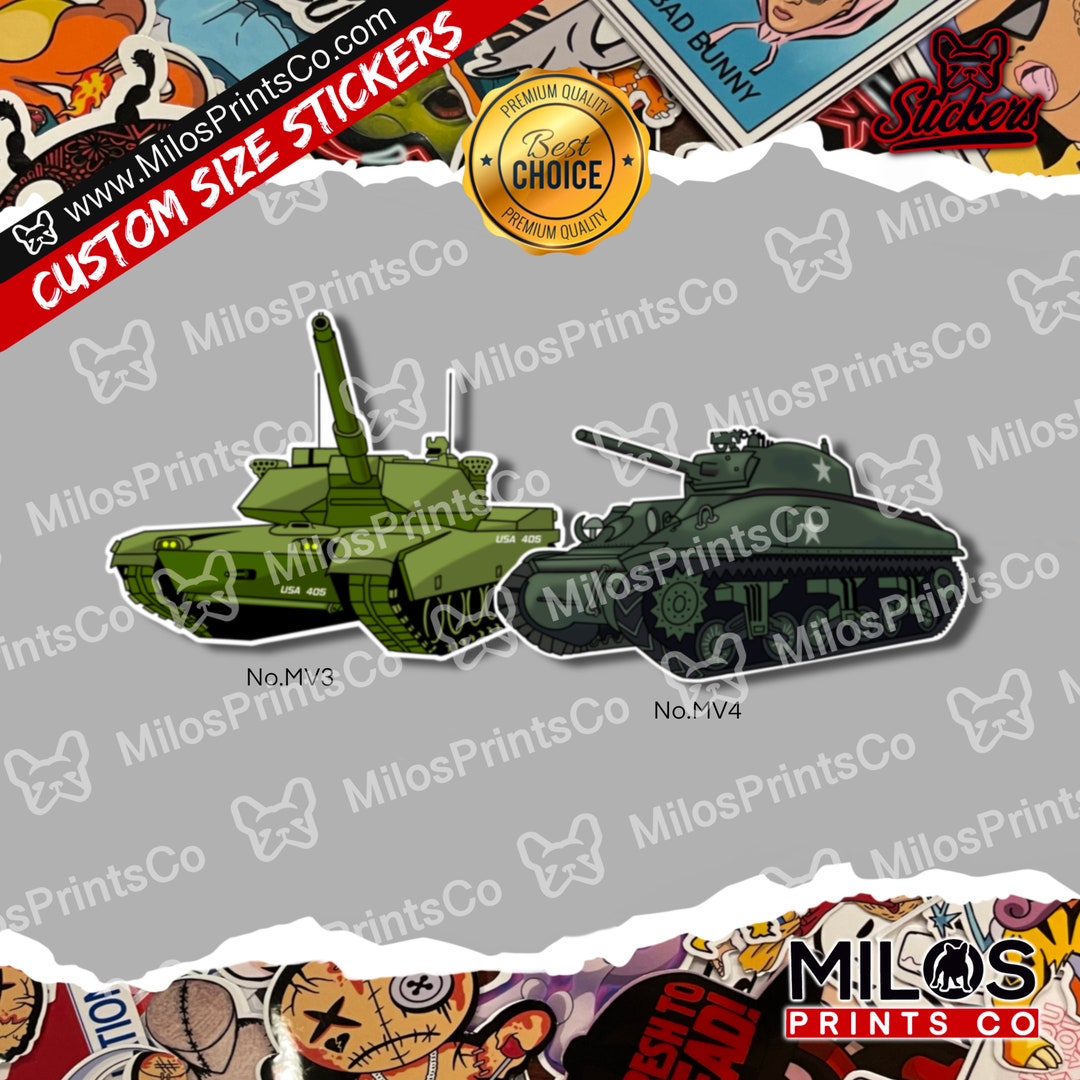 Tank Vinyl Sticker | Military Tank Vinyl Stickers | War Diecut Stickers ...