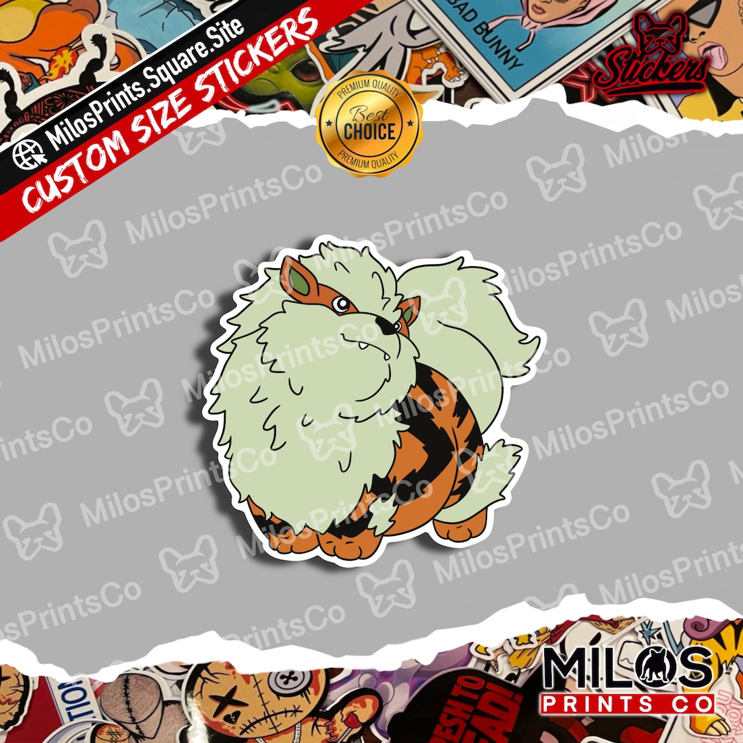 Chubby Arcanine Vinyl Sticker | Fat Fire Dog Decal - Etsy
