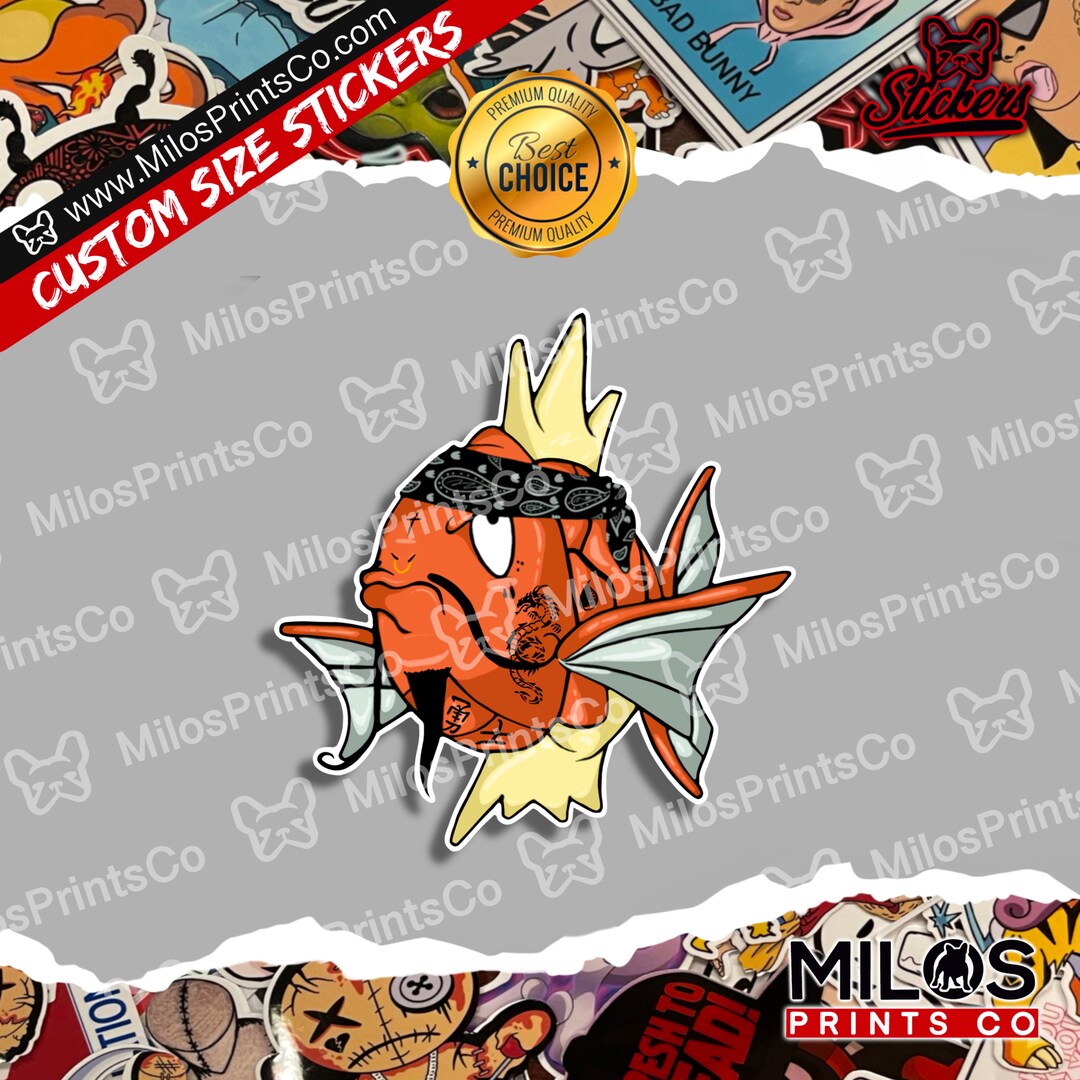 Homie Vato Karp Sticker Fish X Gangster Sticker Magikarp Cross Cholo ...