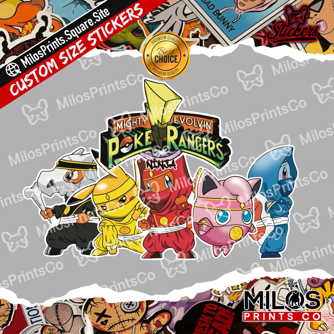 Mighty Evolvin Poke Ninja Rangers Stickers | Parody Mash up Designs - Etsy