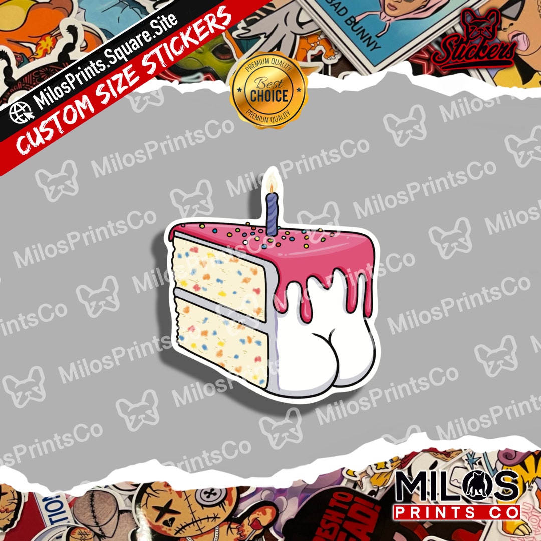 Thicc Cake Vinyl Sticker | Cute Cake Butt Sticker | Birthday Cake - Etsy