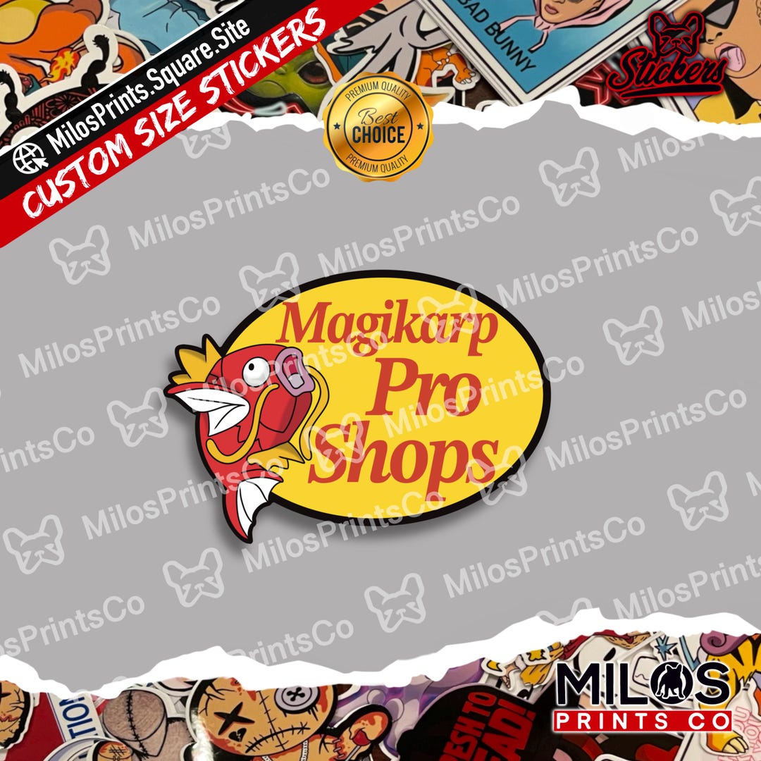 Magikarp Pro Shops Vinyl Sticker Fish X Gangster Sticker Magikarp Cross ...
