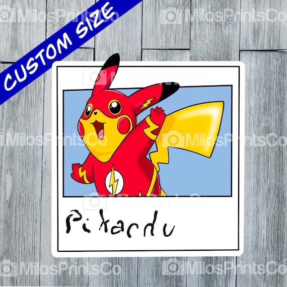Pikachu X Flash Polaroid Vinyl Sticker Pikachu Flash Super | Etsy