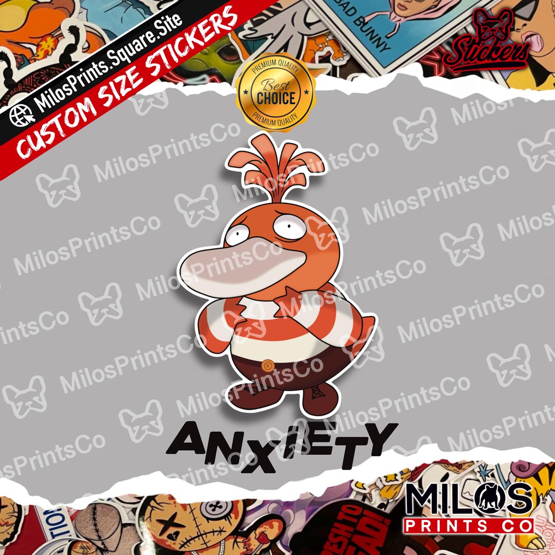 Pokemotions Anxious Duck Vinyl Sticker - Etsy