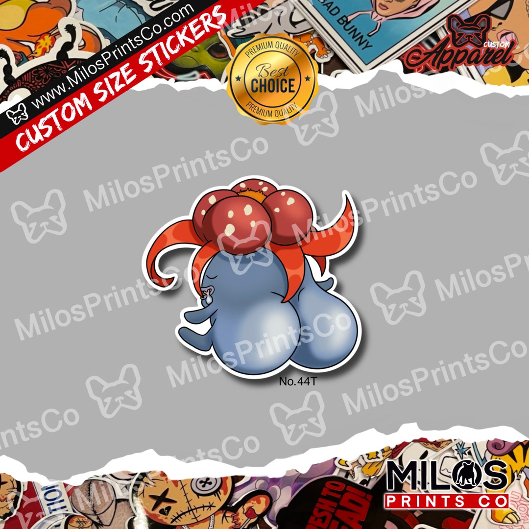 Thicc Gloom Pokémon Sticker | Gloom Big Booty Vinyl Sticker | Flask Sticker - Etsy