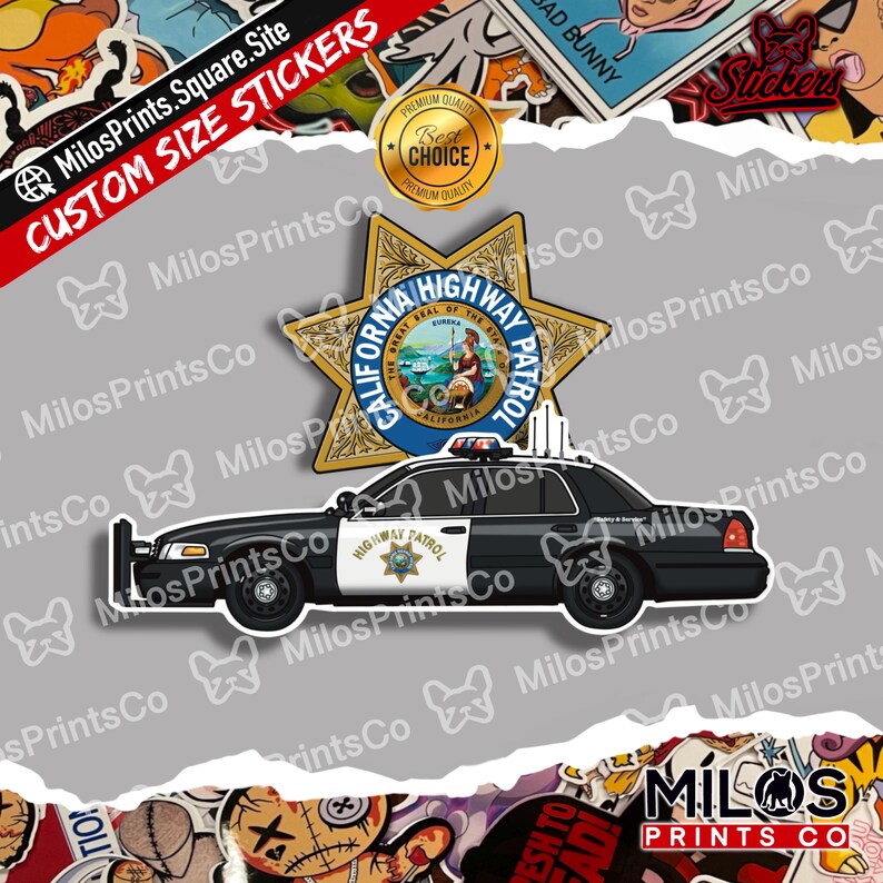 California Highway Patrol Crown Vic Cruiser Vinyl Sticker | Law ...
