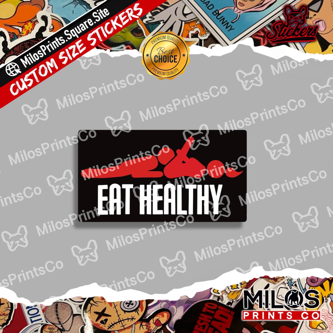Eat Healthy Vinyl Sticker Funny Decals - Etsy