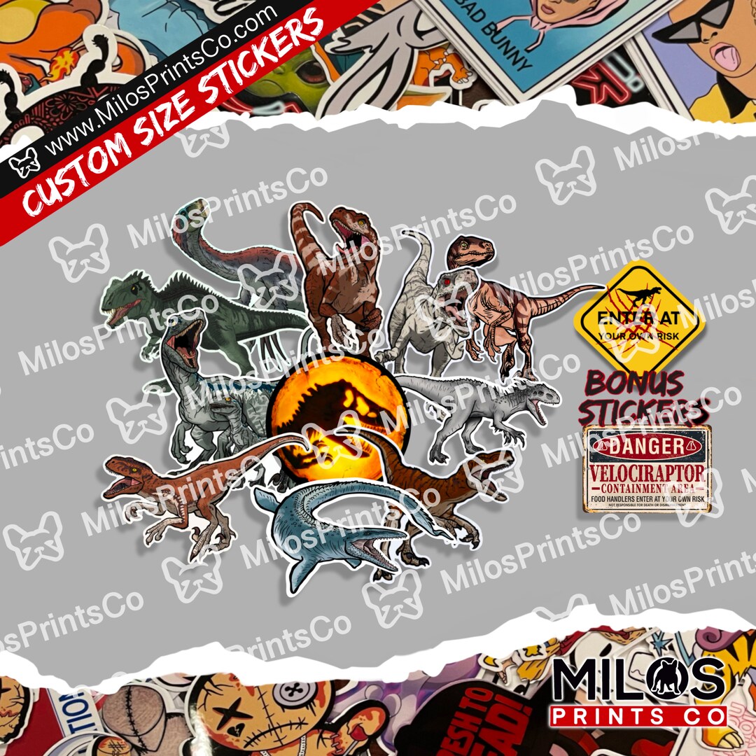 Dinosaur Sticker Pack | Dinosaur Vinyl Diecut Stickers - Etsy