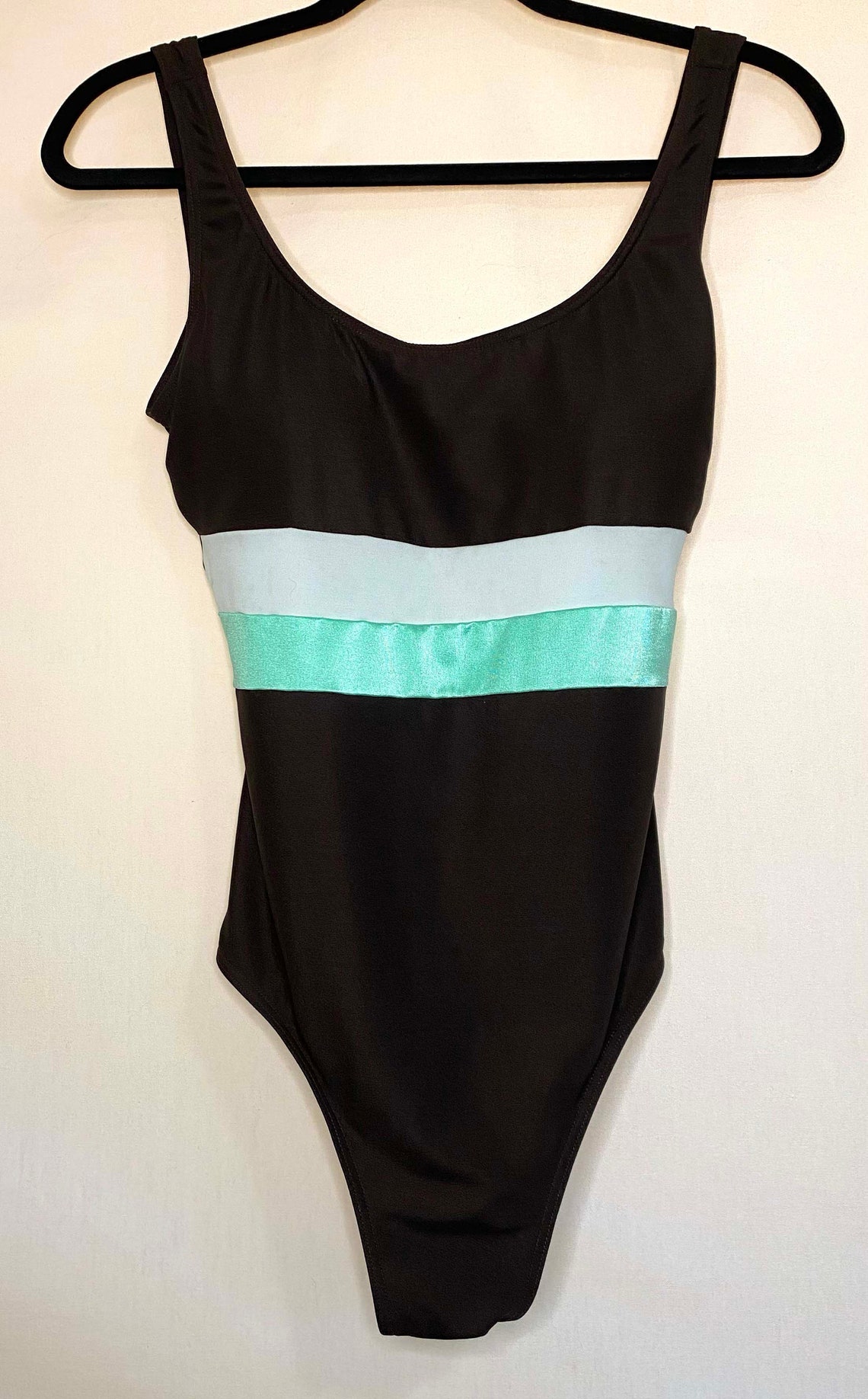 Damen Vintage 80er Jahre ein Stück Badeanzug Bademode braun Nylon ...