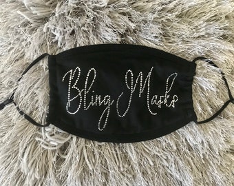 Bling Bling Rhinestone Face Covering NEW METAL COLORS - Etsy
