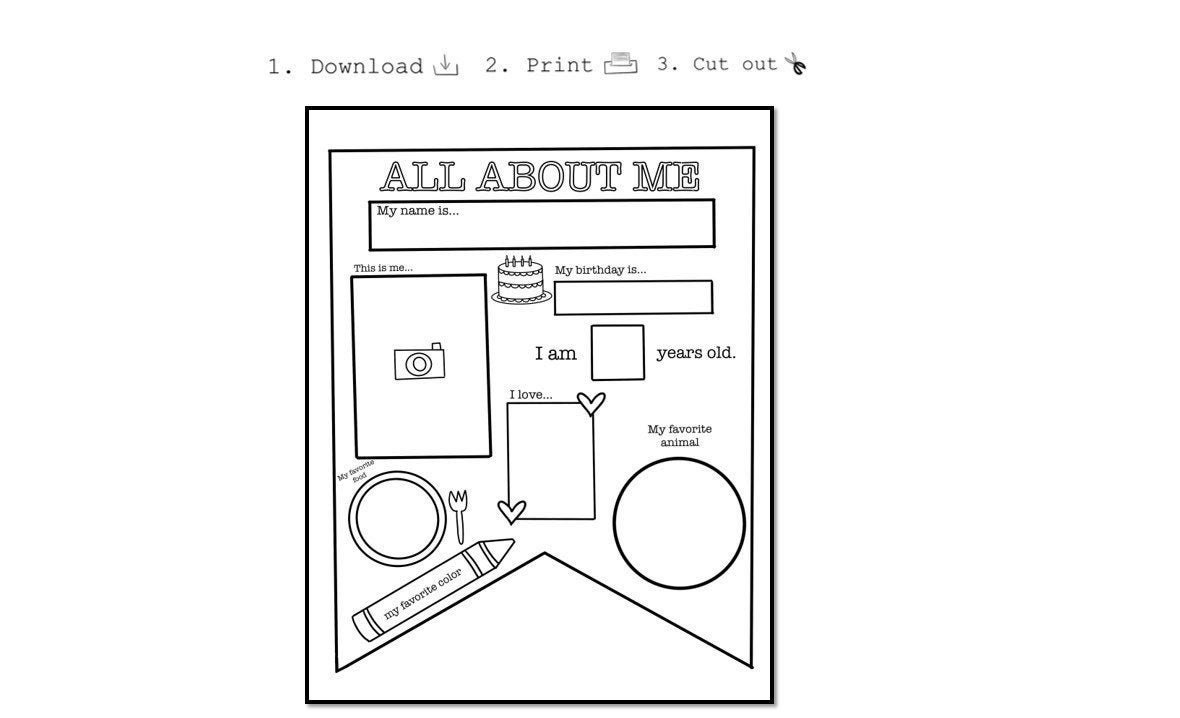 All About Me Banner Page - Etsy