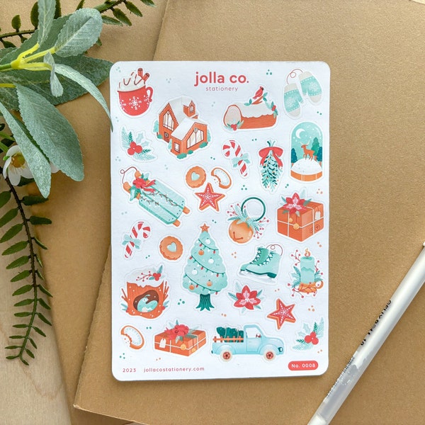 Christmas Stickers Sheet - Etsy