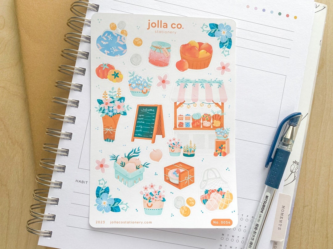Farmer's Market Sticker Sheet | for Bullet Journals, Planners, & Crafts ...