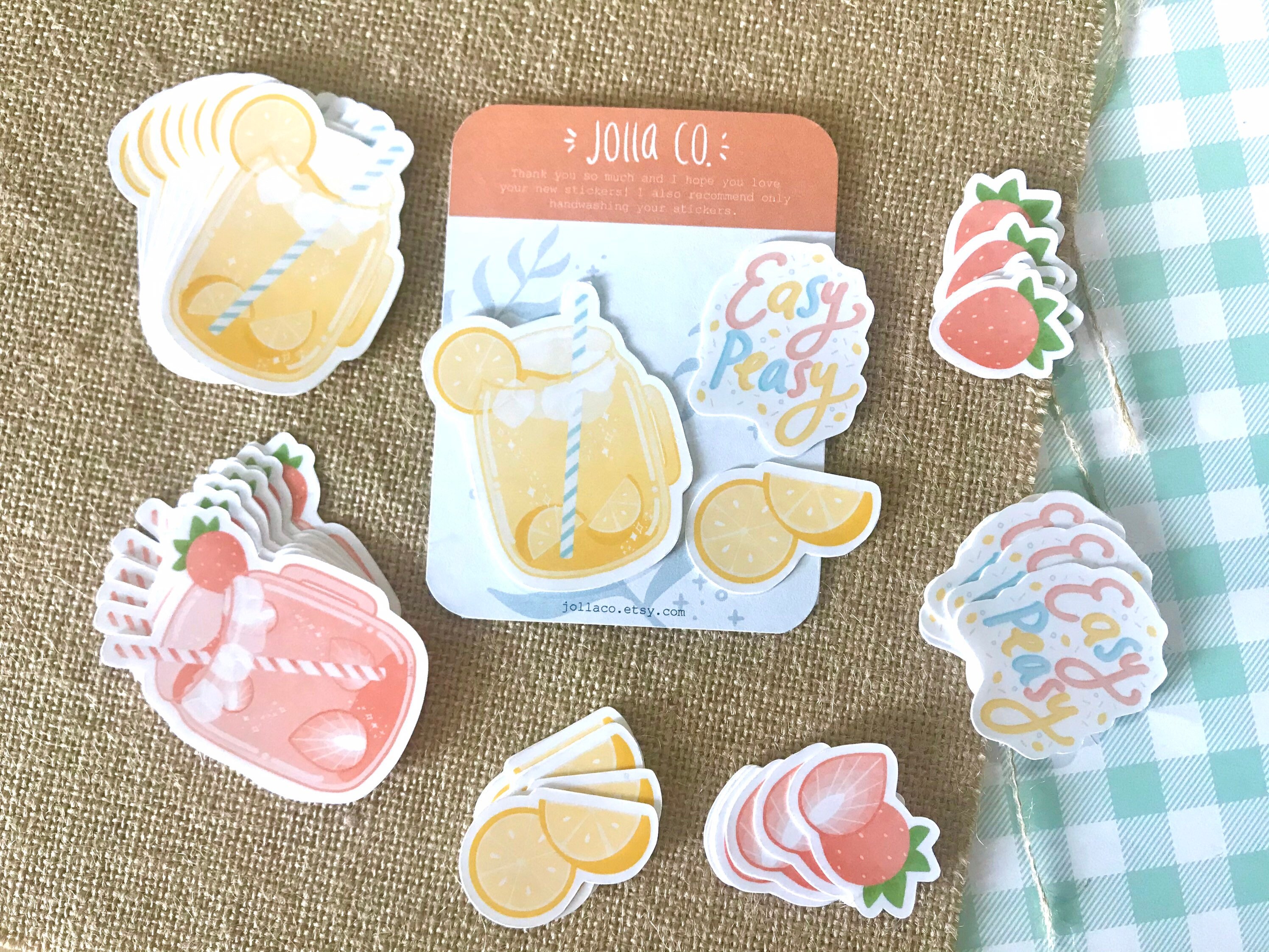 Lemonade Drinks Vinyl Waterproof Sticker Sheet Cute Lemonade | Etsy