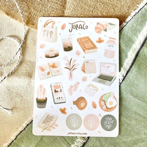 Chill and Cute Aesthetic Sticker Sheet for Bullet Journals | Etsy