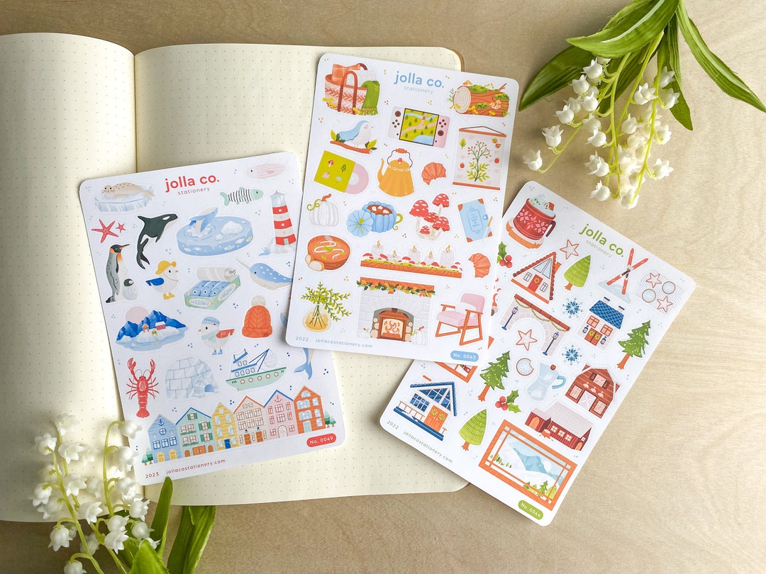 Winter Sticker Sheet Bundle Includes 3 Sheets - Etsy