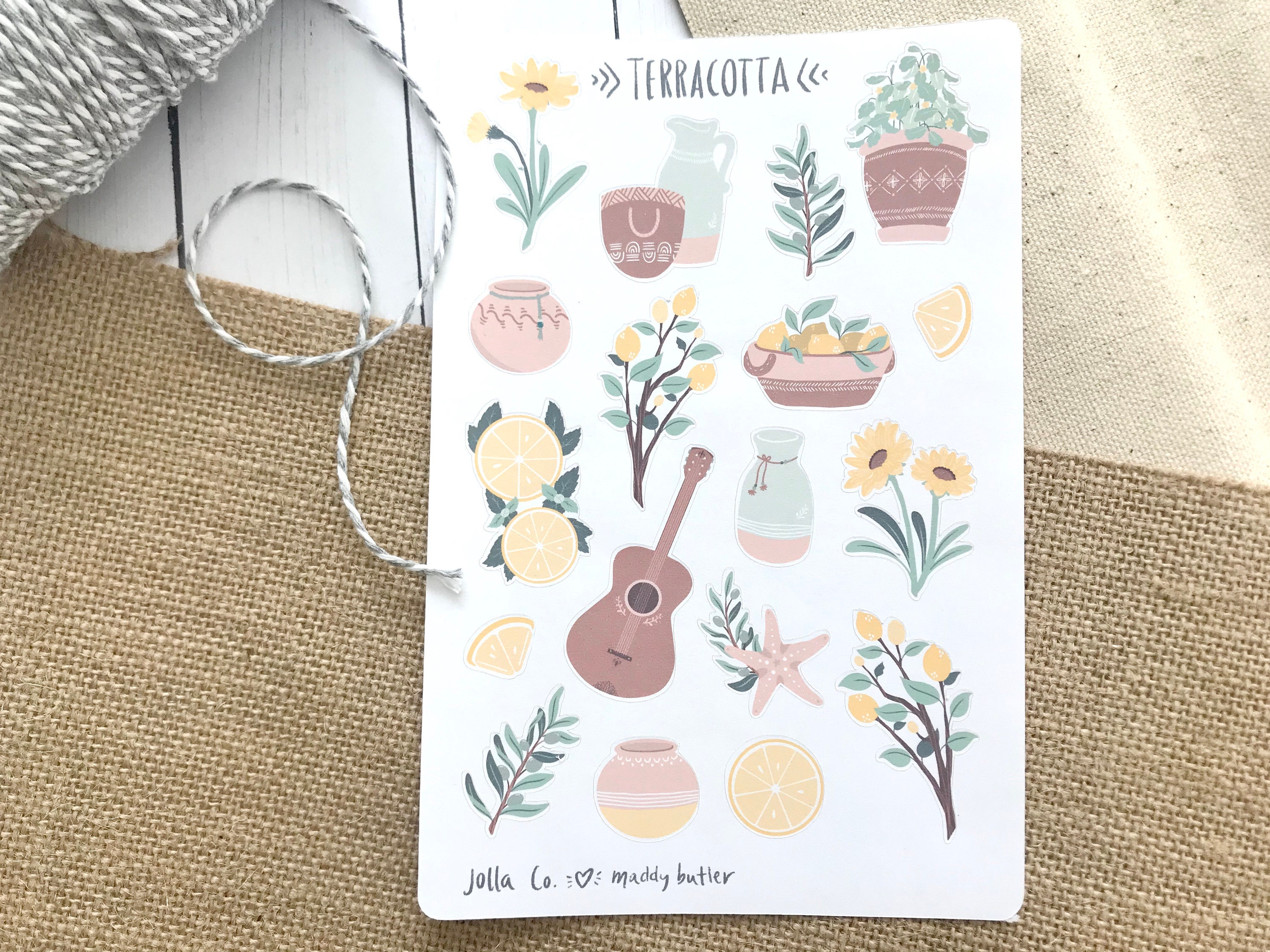 Terracotta Sticker Sheet Matte for Journals Planner and | Etsy