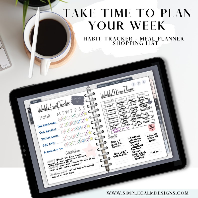 Undated Digital Planner With Hyperlinks & Matching Digital - Etsy