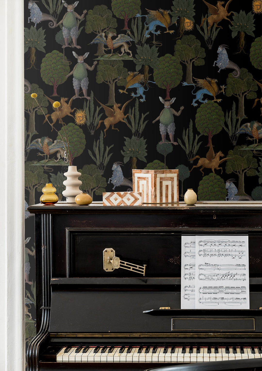 Dark Wallpaper, Magic Animal, Medieval Dragon, Occult Wall Mural, Wall ...