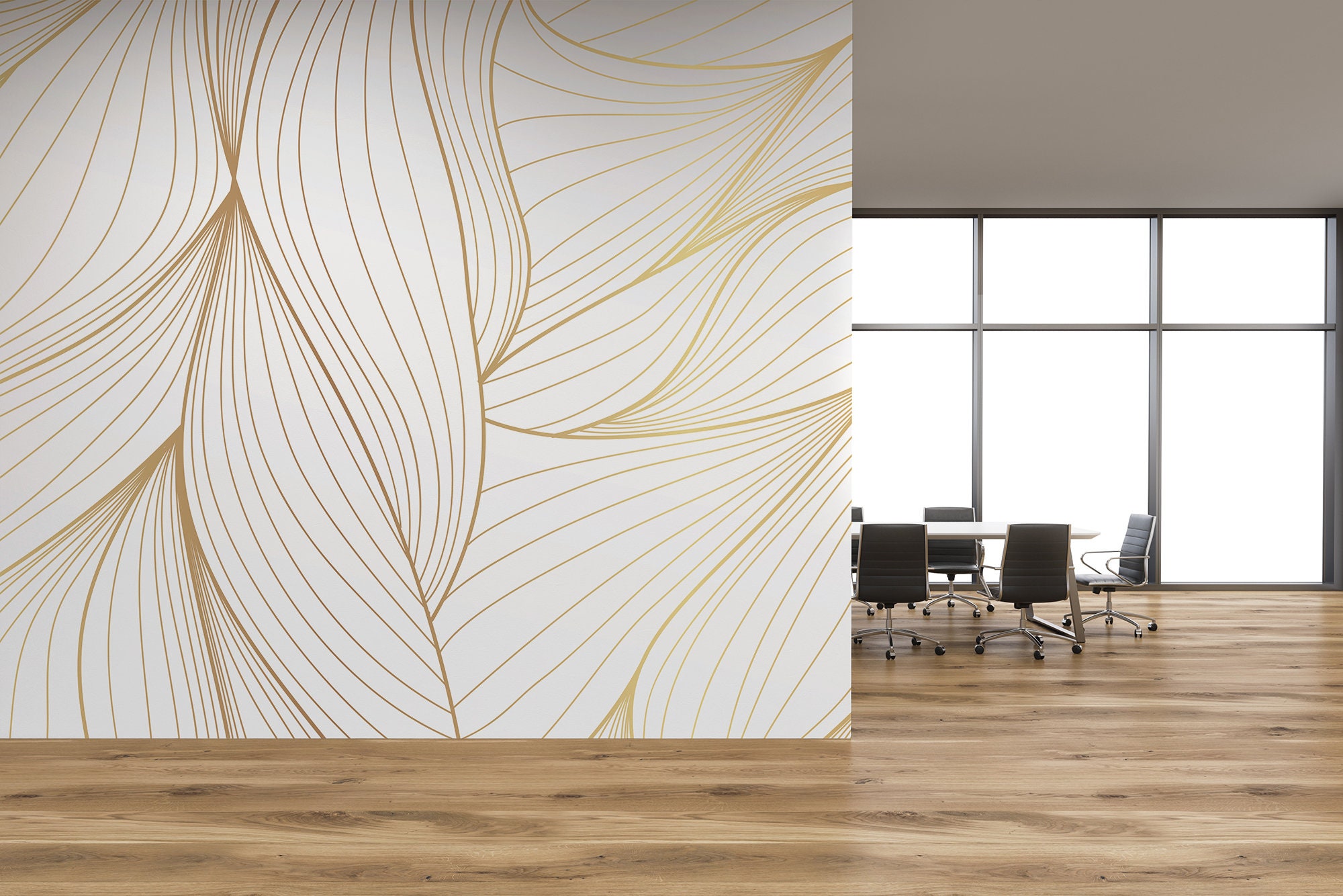 Gold Abstract Line Art Wallpaper Luxury Pattern Wall Mural | Etsy