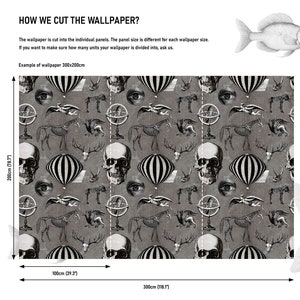 Black and White Skeleton Wallpaper, Wall Mural, Wainscoting Wall ...