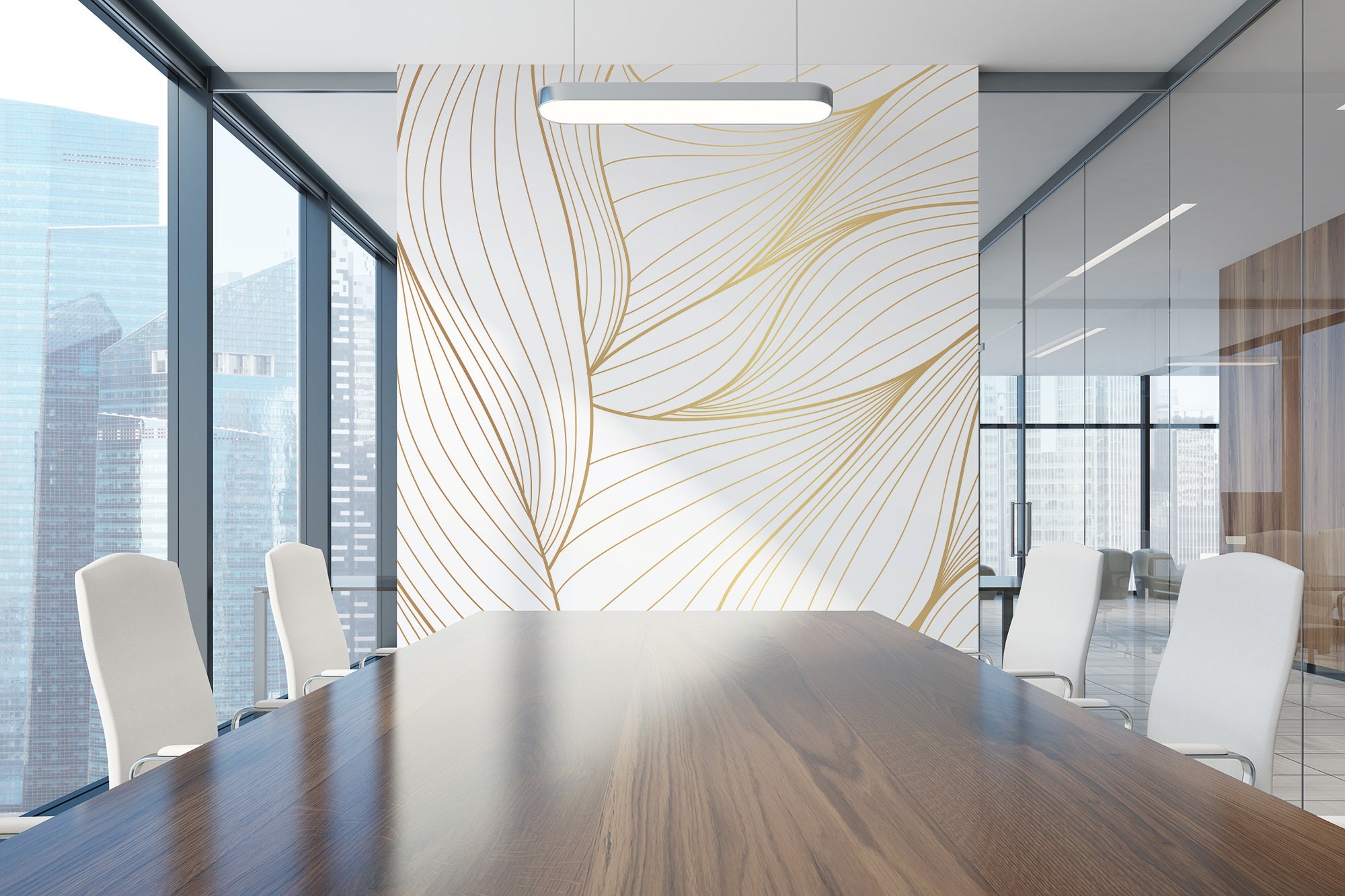 Gold Abstract Line Art Wallpaper Luxury Pattern Wall Mural | Etsy