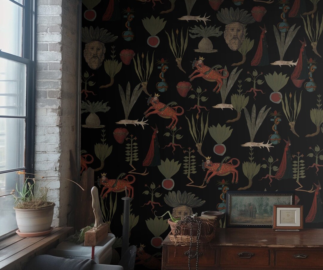 Dark Wallpaper, Magic Plant, Mandrake Herb & Root, Botanical Wallpaper ...