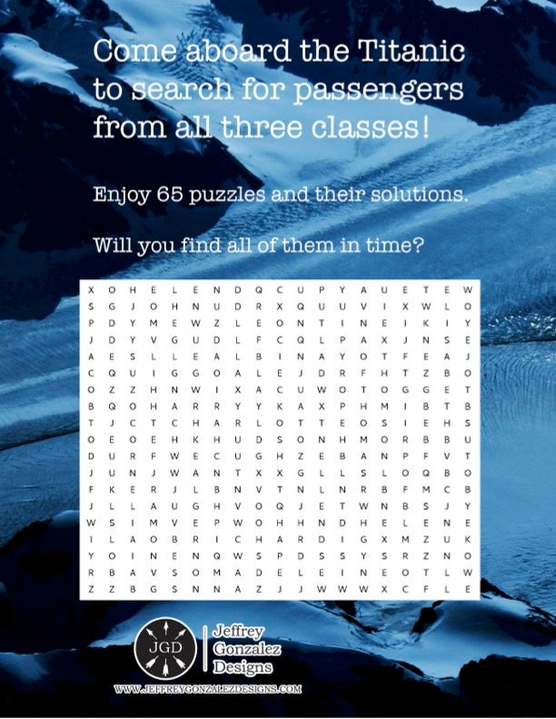 Titanic Word Search 65 Puzzles & Solutions Printable - Etsy