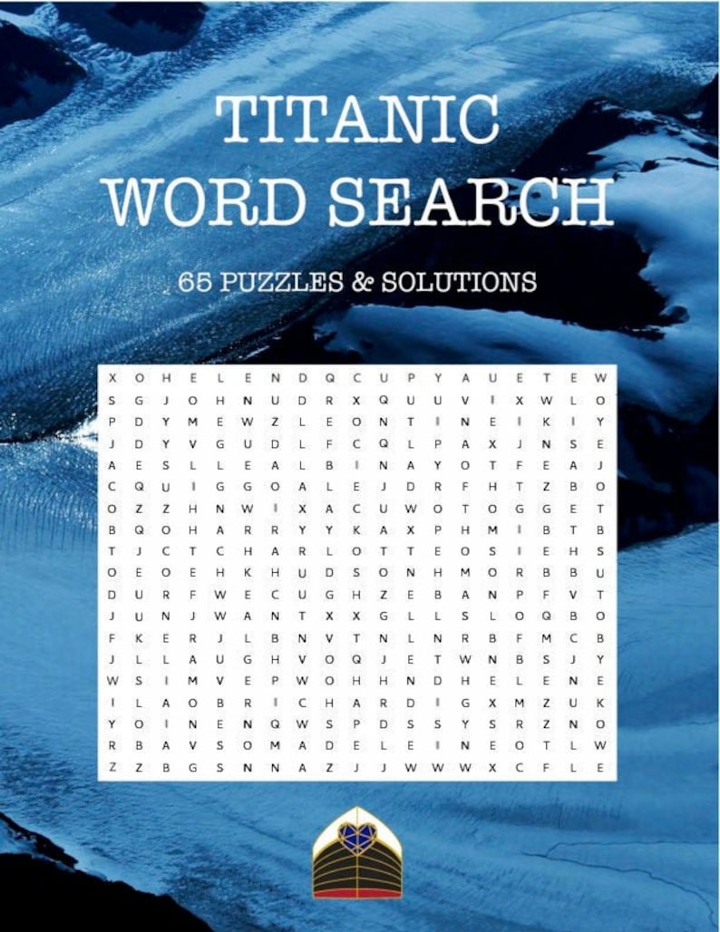 Titanic Word Search 65 Puzzles & Solutions Printable | Etsy