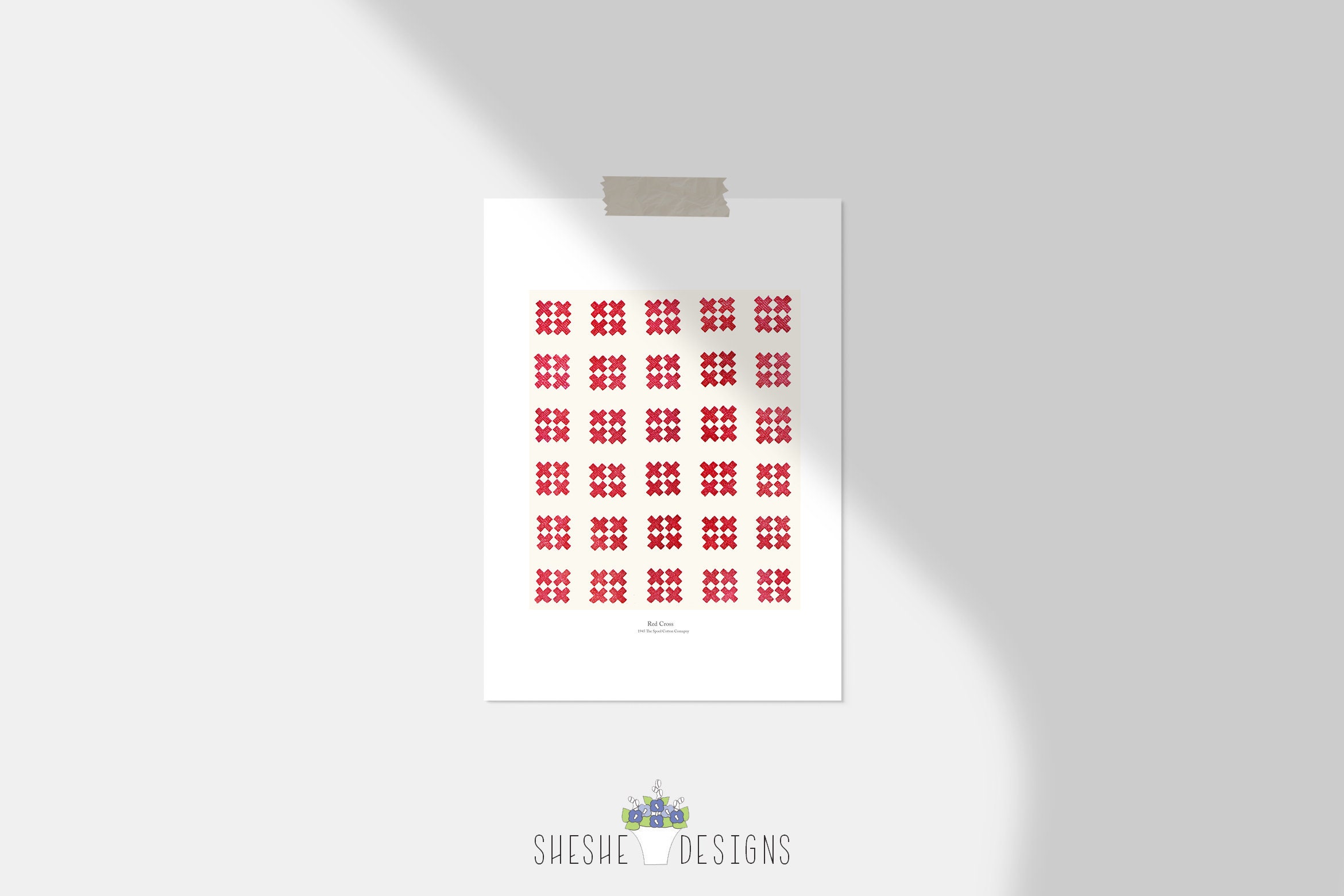 Red Cross Art Print 8 X 10 Printable Download Vintage 1945 the Spool ...