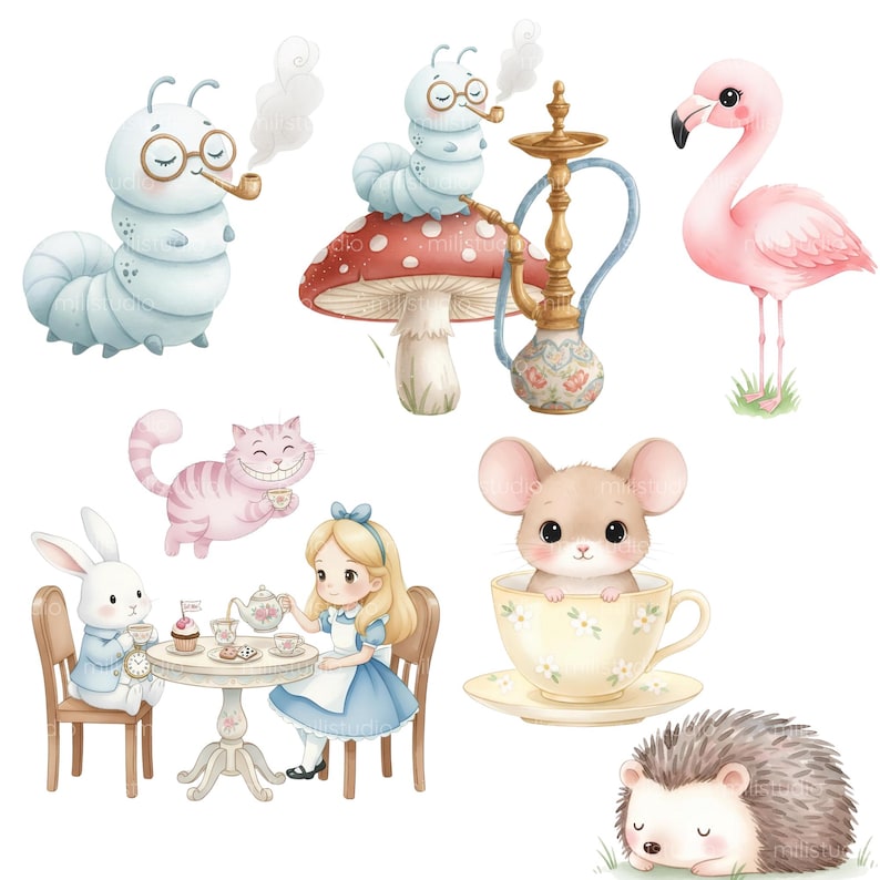 Alice Baby Watercolor • Digital Clipart Bundle • High Resolution ...