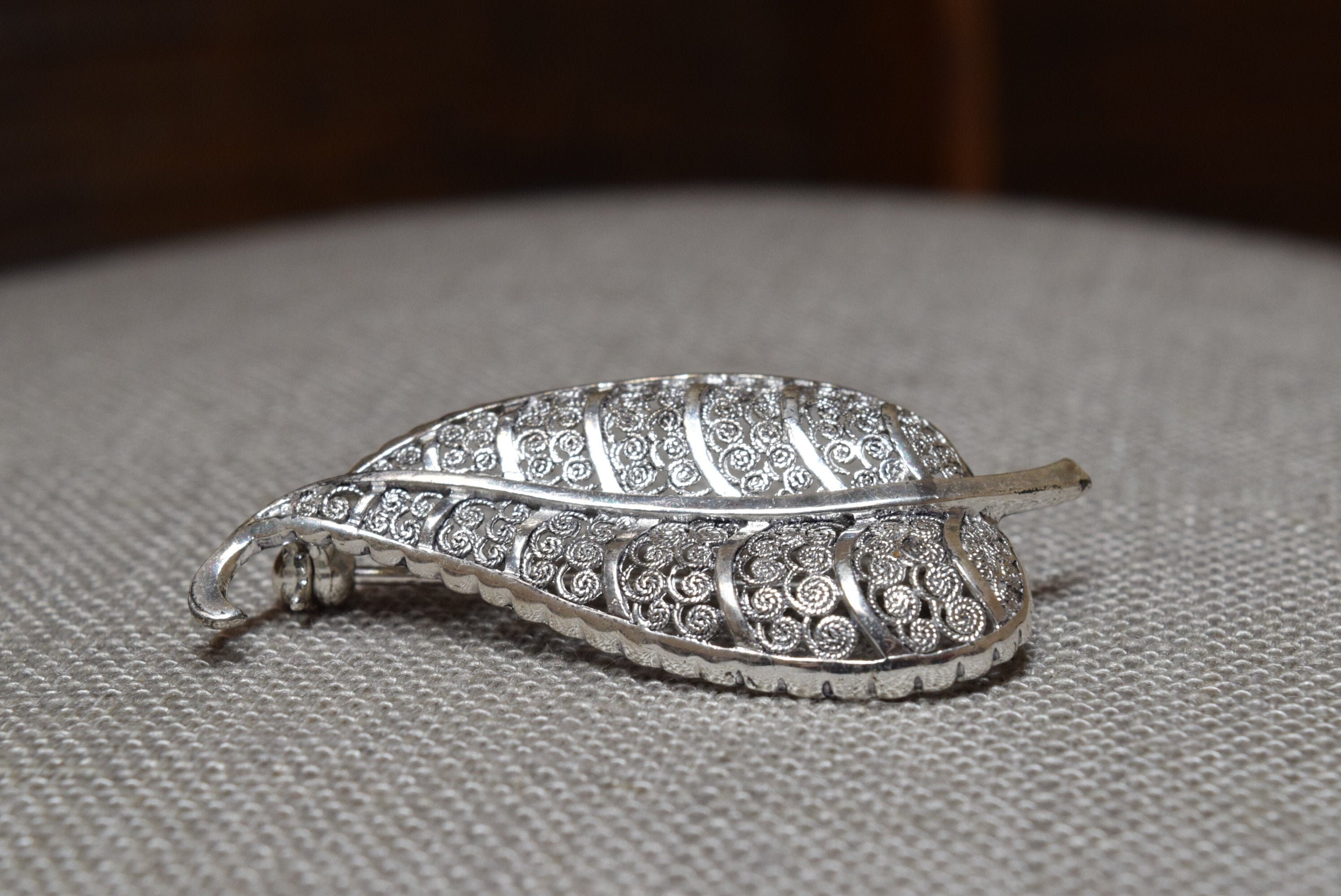 Vintage Collection Alice Caviness Filigree Sterling Silver Leaf Pin - Etsy