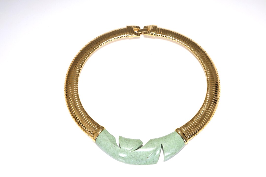 Vintage 80s Trifari Gold Enamel Chucky Choker Necklace - Etsy