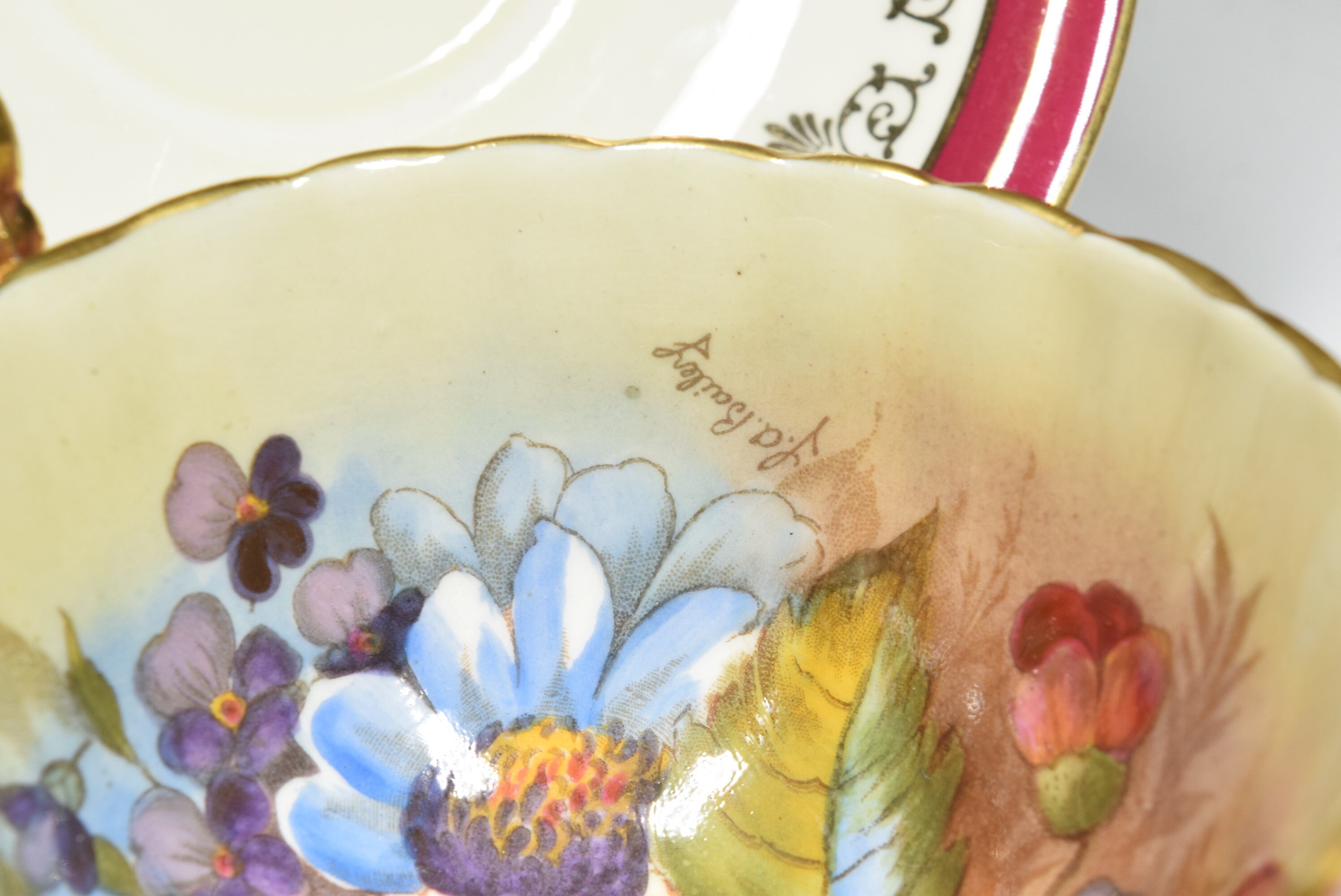 Vintage Aynsley Cabbage Rose Poppy Terra Cotta Red Bone China - Etsy