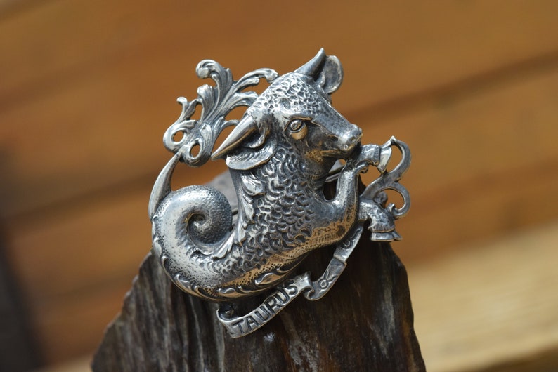 Vintage Collection Sterling Silver Signed cini Taurus Zodiac Brooch Pin ...