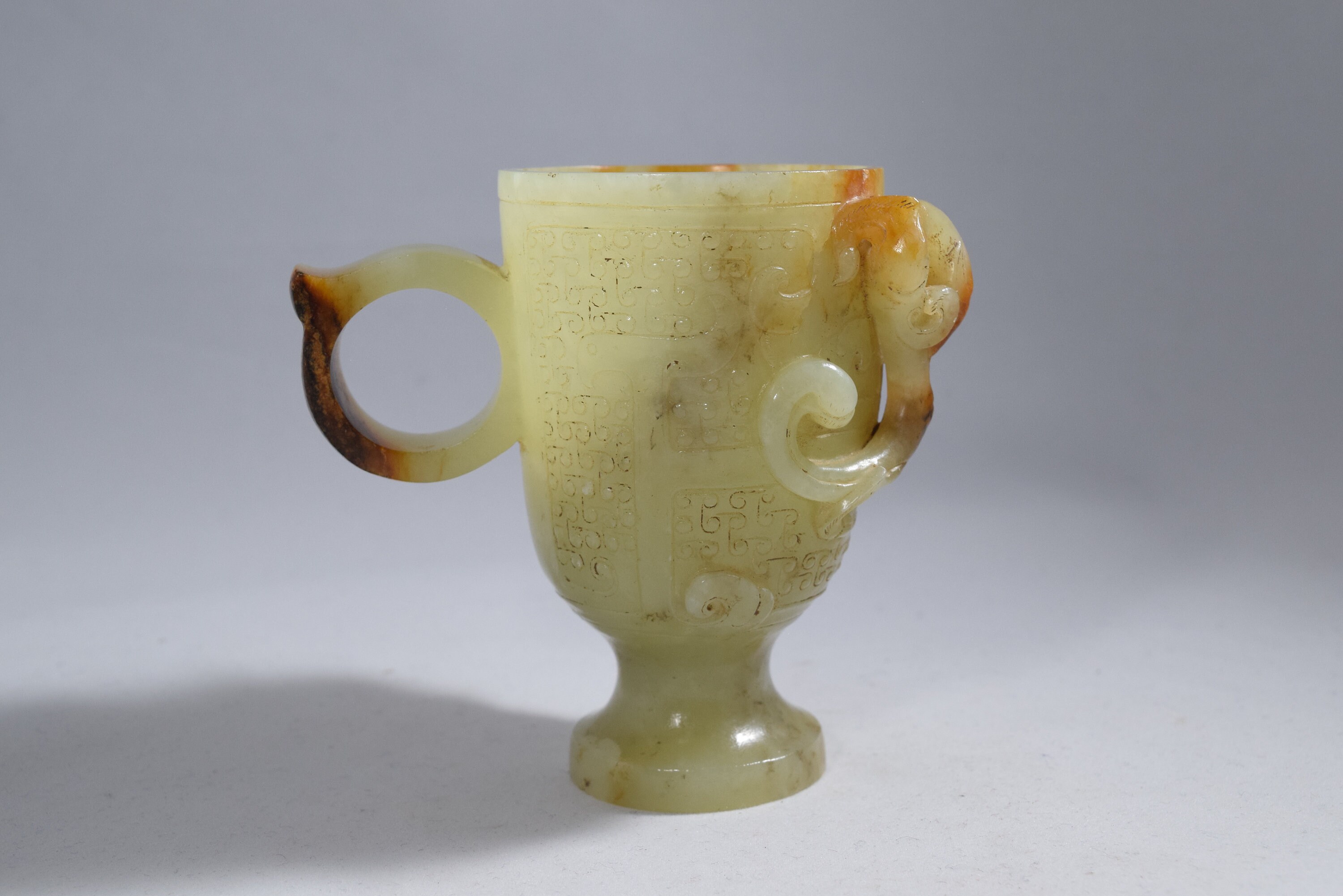 Chinese Collections Carved Yellow Jade Cup with Dragon | Etsy