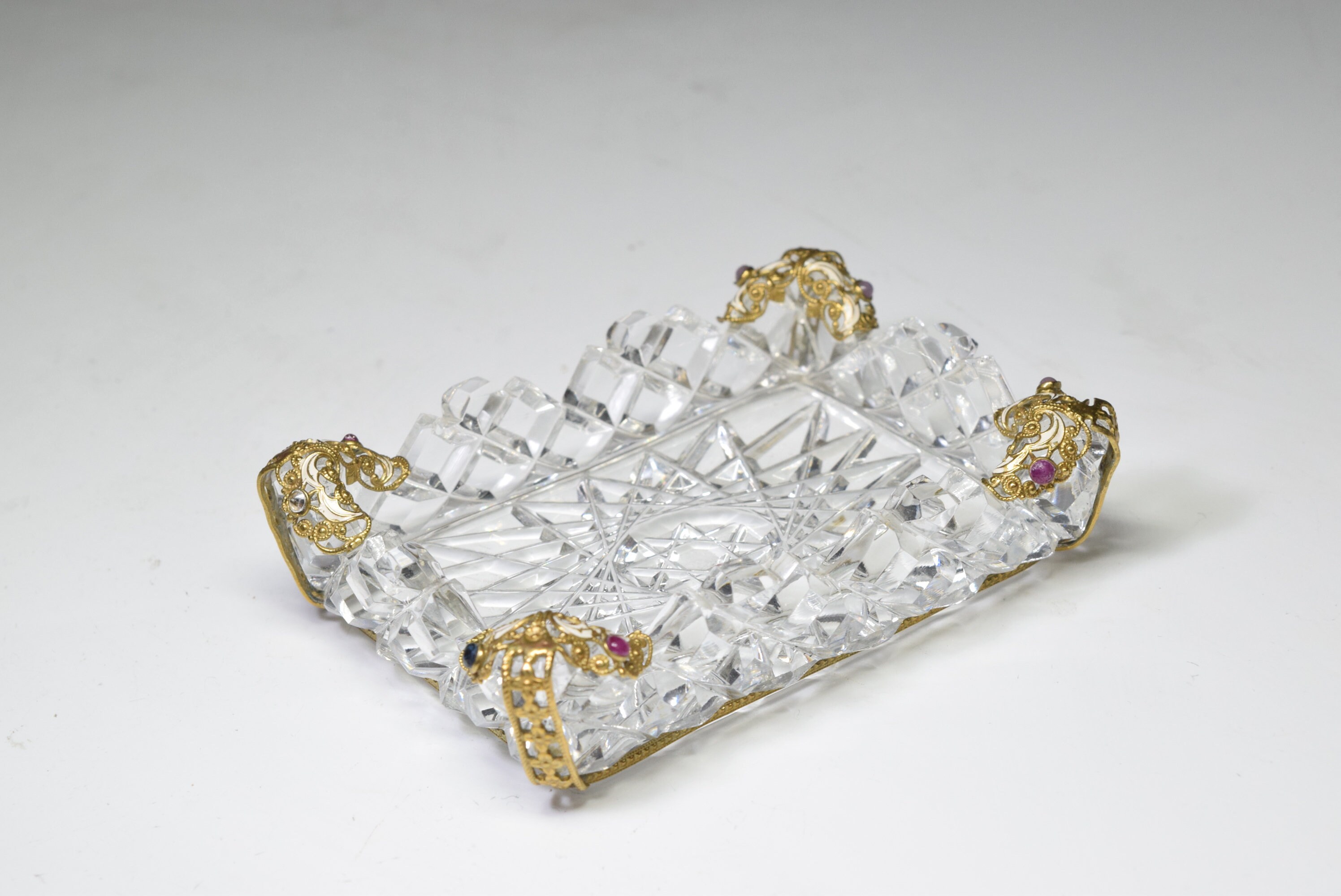 Vintage Collection Hand Carved Crystal With Beautiful Bronze Framed ...