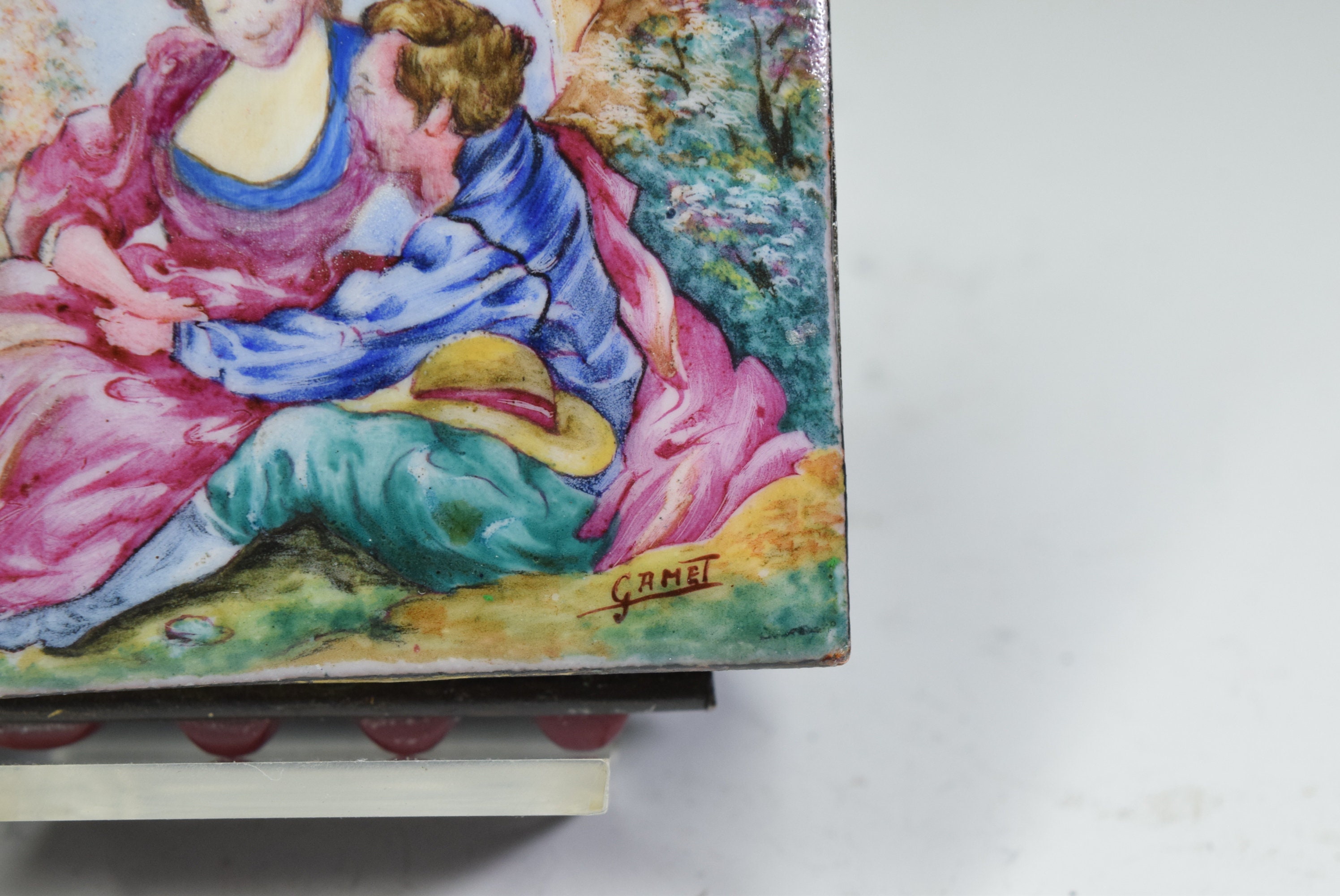 Vintage Collection Hand Painted Couple Theme Enameling Artist - Etsy