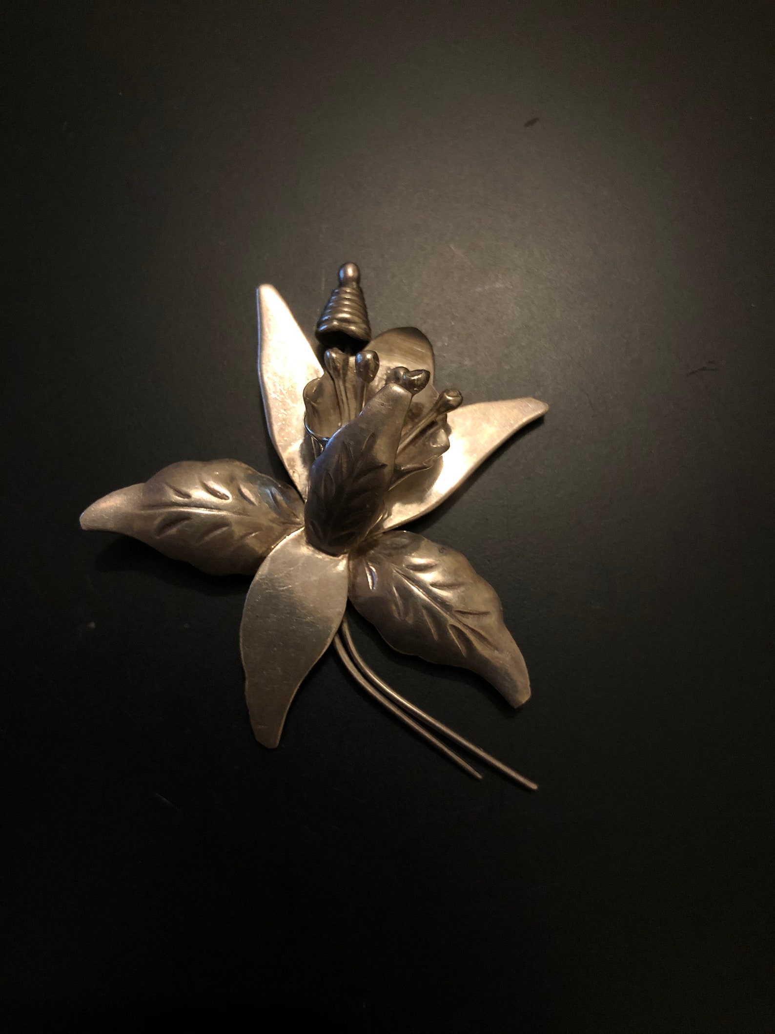 Vintage Sterling Silver Lily Flower Brooch - Etsy Ireland
