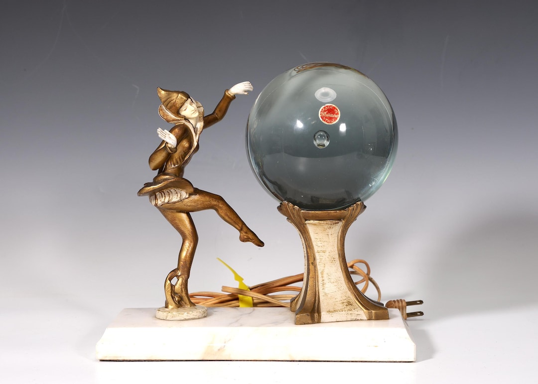 JB Hirsch Gerdago Art Deco Harlequin Pixie Dancer Illuminated Globe ...