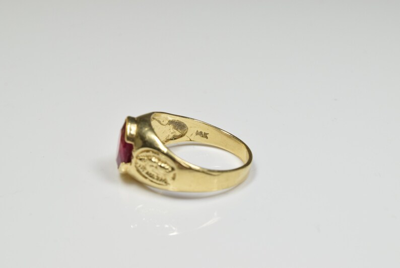 Antique 14k Yellow Gold Oval Gem Ruby 10mm Stone Ring Sz 6.5 - Etsy