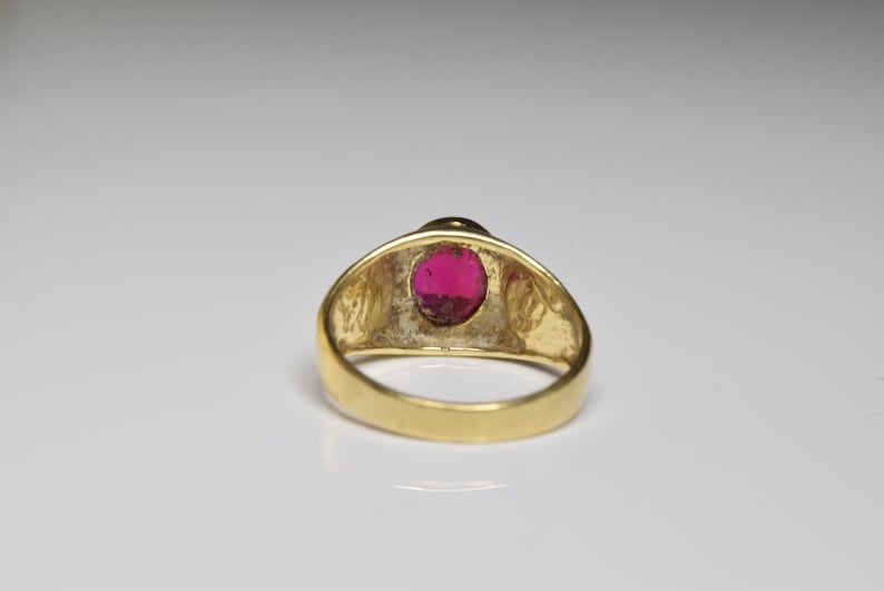 Antique 14k Yellow Gold Oval Gem Ruby 10mm Stone Ring Sz 6.5 - Etsy