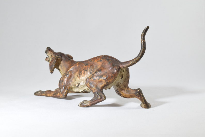 Vintage Rare Color Painted Heavy Weight Bronze Dog Figure - Etsy