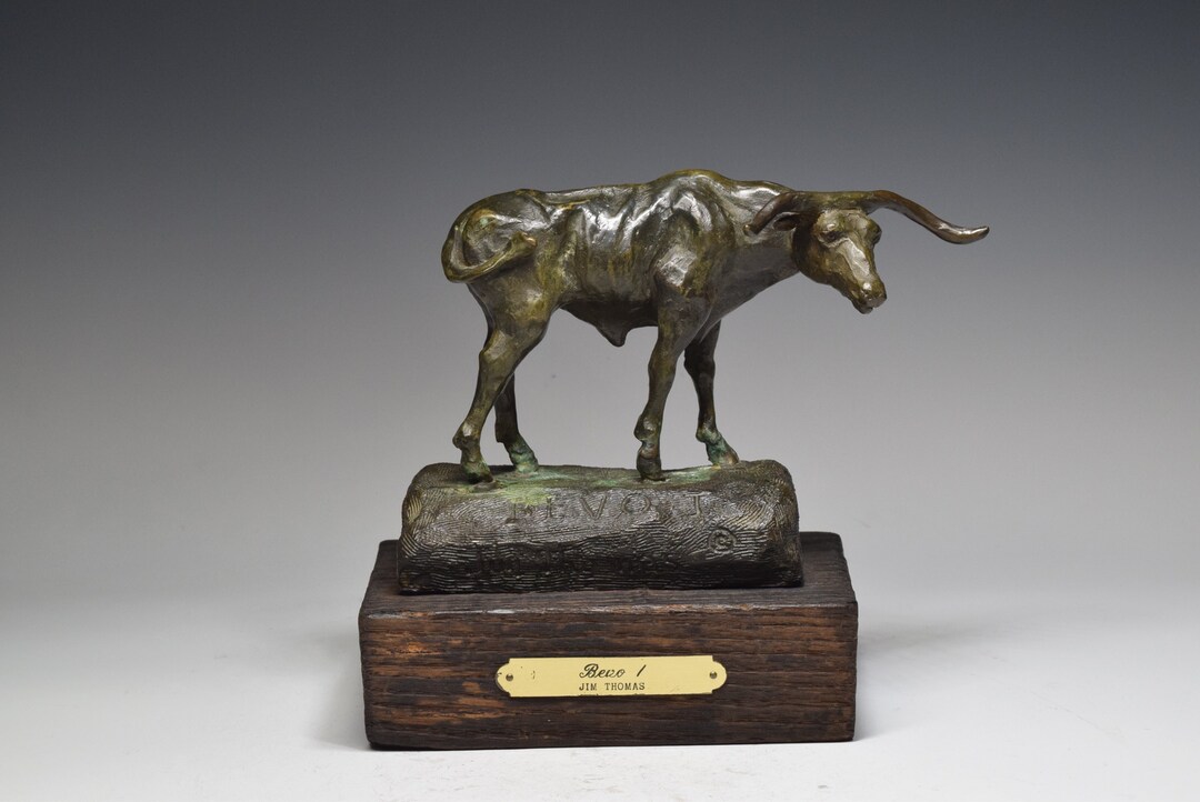 Vintage Collection Signed bevo I Jim Thomas Bronze Ox Figure Sculpture ...