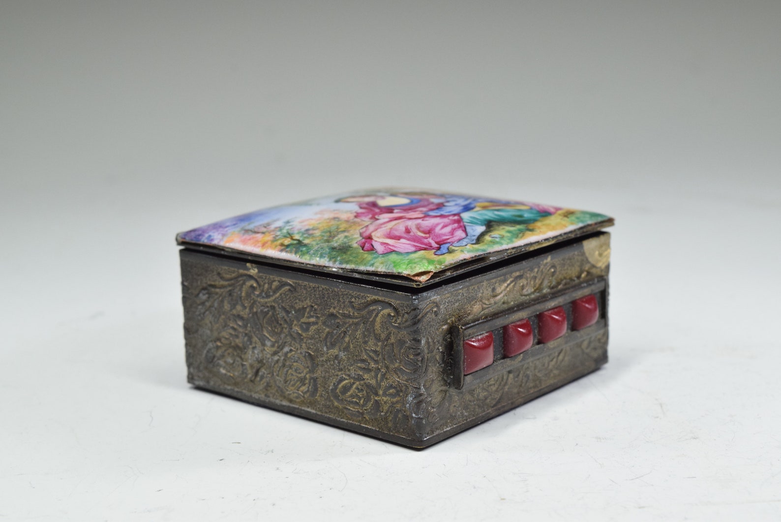 Vintage Collection Hand Painted Couple Theme Enameling Artist Signed ...