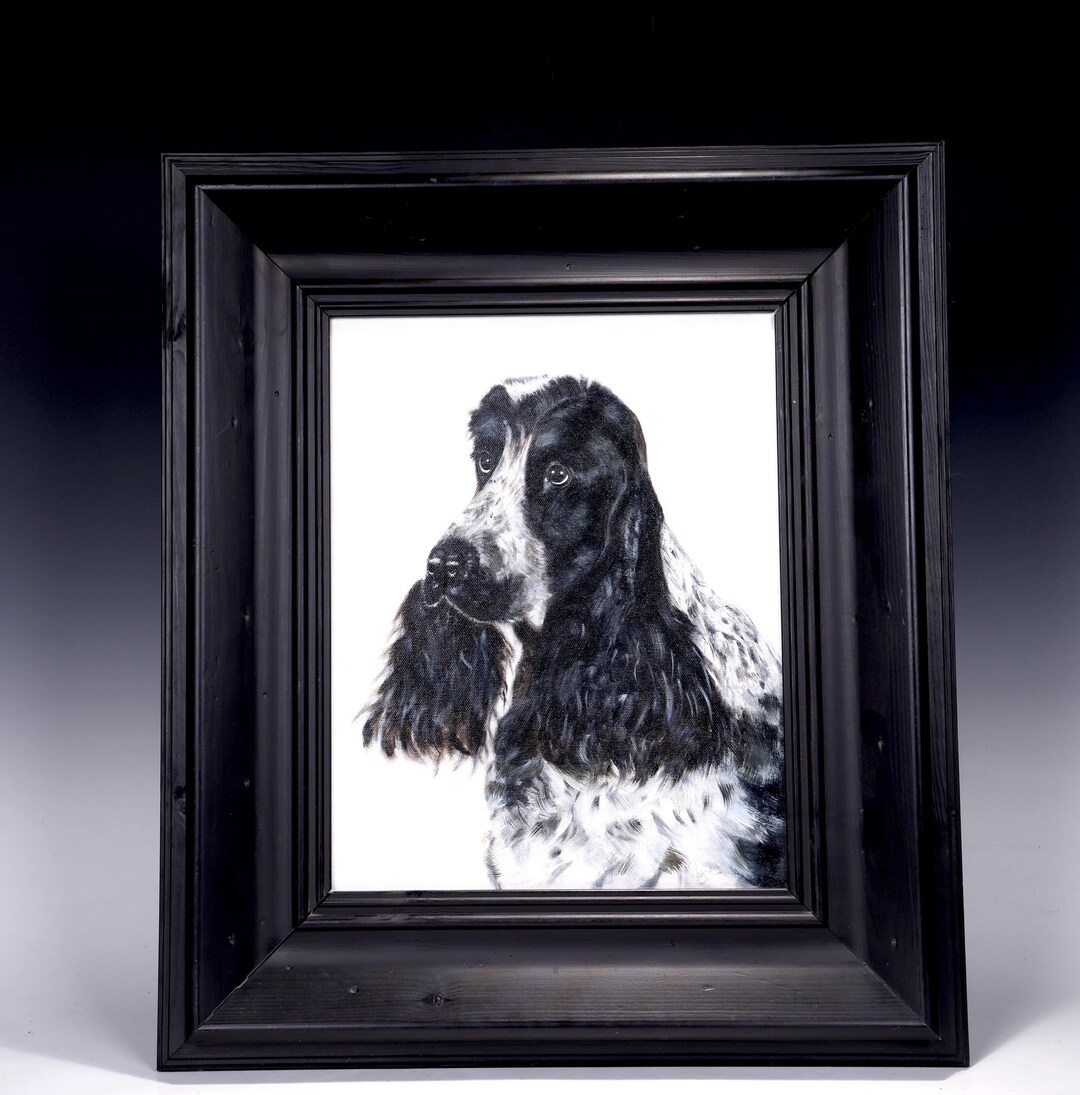 English Springer Spaniel Oil on Canvas Framed by Artist Signed - Etsy