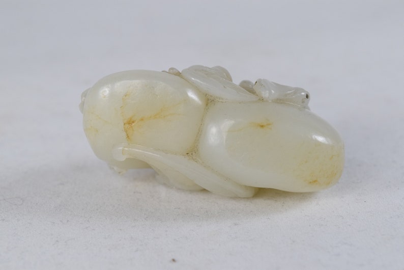 Chinese Collection Carved White Jade Double Persimmon With Ruyi "柿柿如意 ...
