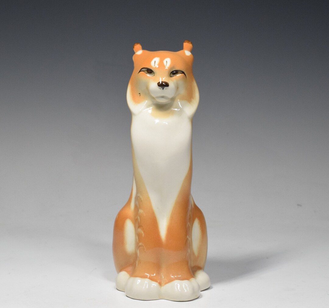 Vintage Lomonosov USSR Lynx Cat Bobcat Porcelain Figurine Statue - Etsy