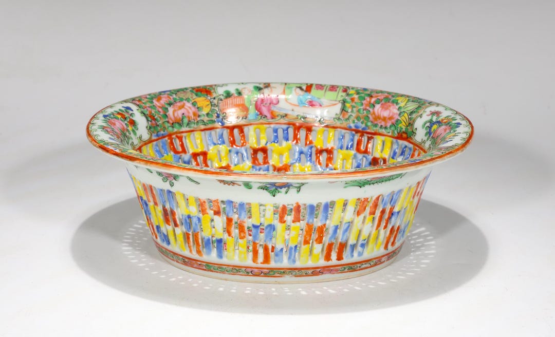 Chinese Export Rose Medallion"guang Cai" Reticulated Bowl - Etsy