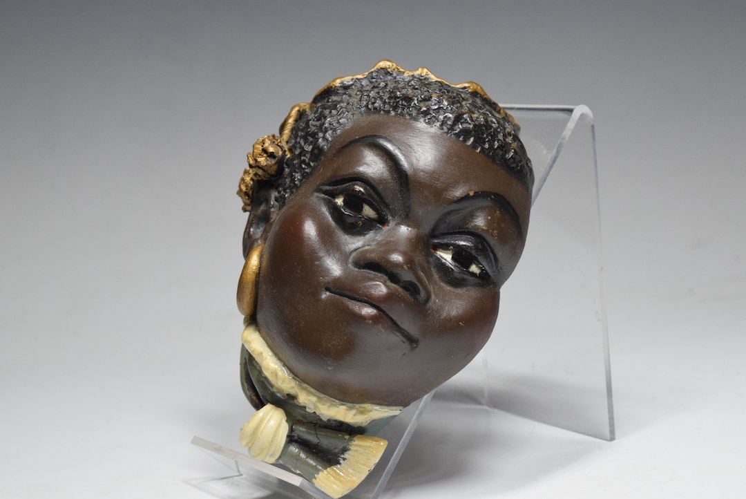 Antique Hand-painted Pottery African Face Wall Plaque - Etsy